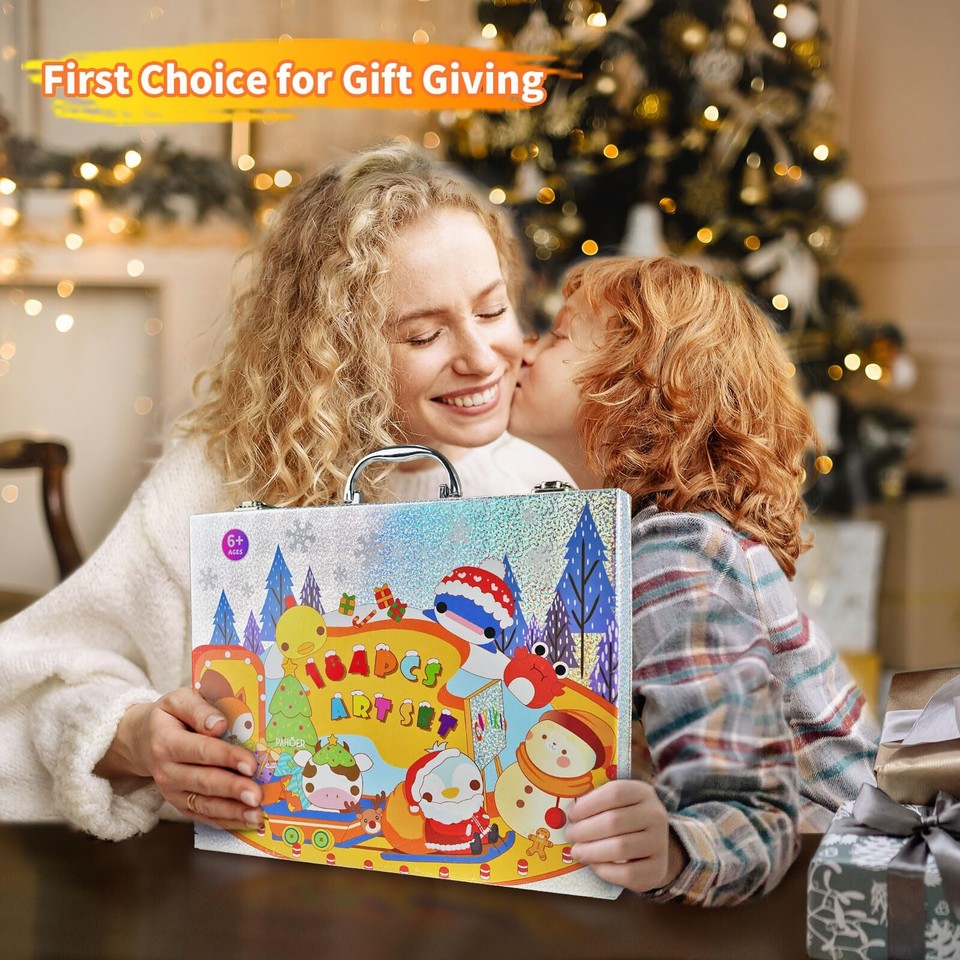 CreativeArt 184-Piece Drawing Art Set - Complete Gift Kit with Colored ...