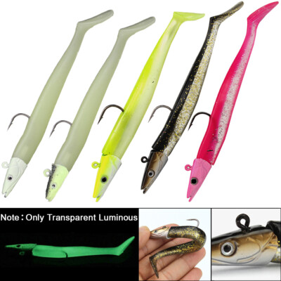 5× 16g Savage Saltwater Sandeel Lures Bass Wrasse Cod Pollock Sea ...