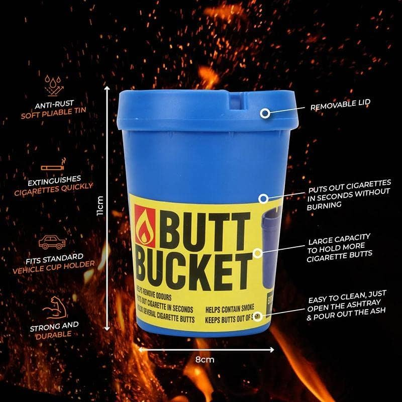 [4PCE] Home Master Ashtray Butt Bucket Coloured Windproof Cigarette ...