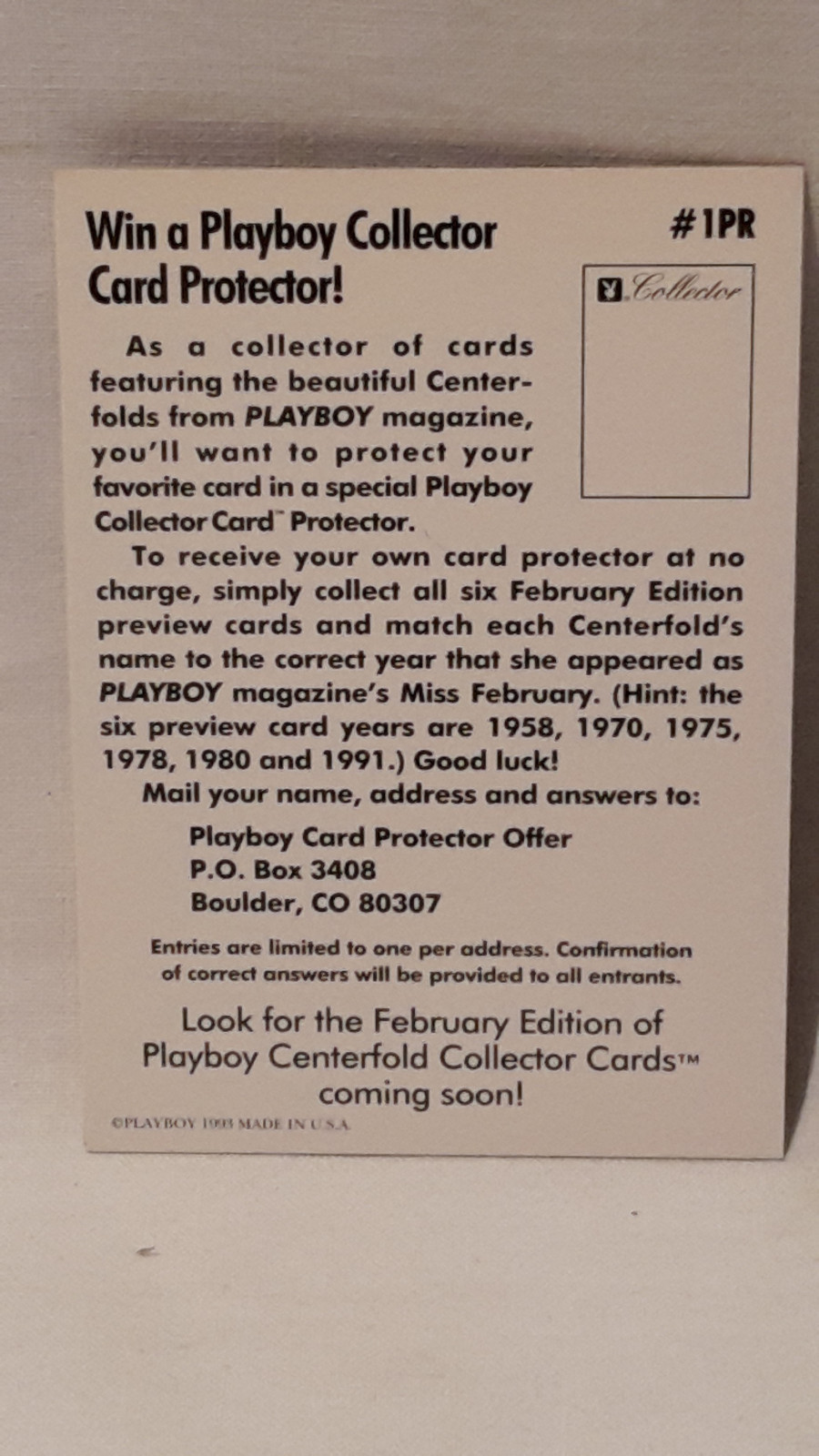 Playboy`s February Preview Card Marguerite Empey Playboy 1993 | eBay ...