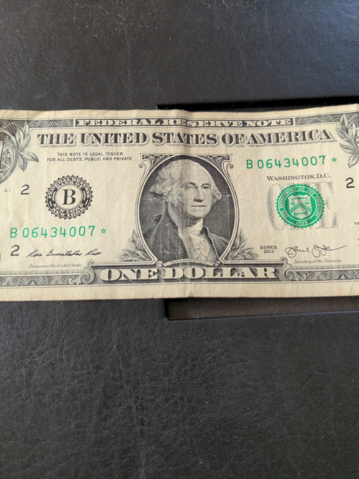 Duplicate 2013 STAR Note (B) Series Serial Number B06434007* | eBay