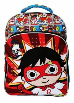*RYAN'S WORLD* Red Titan Comic Print 16" School Backpack With Cape | eBay