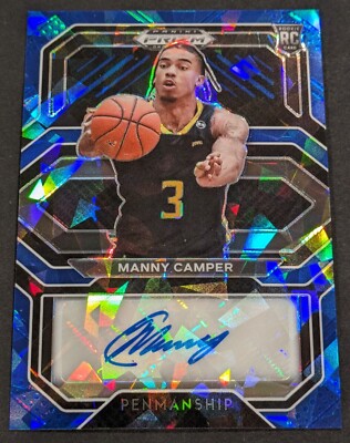 2021 Panini Prizm Draft Manny Camper AUTO Blue Ice 38/75 ROOKIE ...