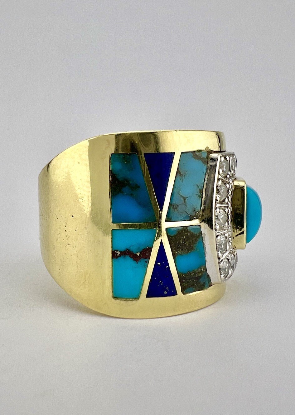 David Freeland Jr Navajo 18k Gold Bisbee Turquoise VS… - Gem