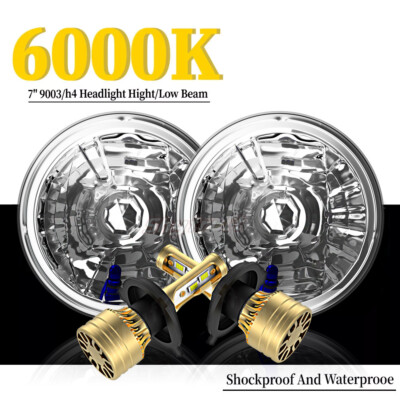 Fit MG MGB 1969-1981 Pair 7" Round LED Headlights Hi-Lo Beam DOT ...