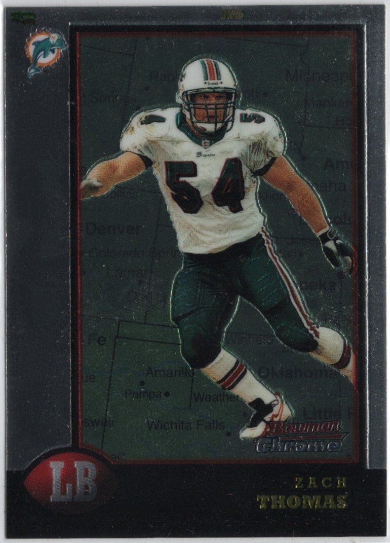 1998 Bowman Chrome Football Zach Thomas Card #61 | eBay