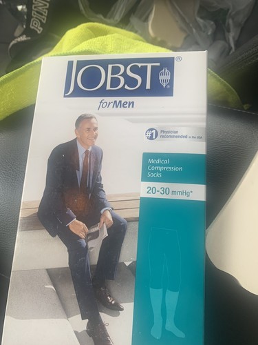 Jobst for Men 15-20 Closed Toe Knee High Ribbed Compression Socks ...