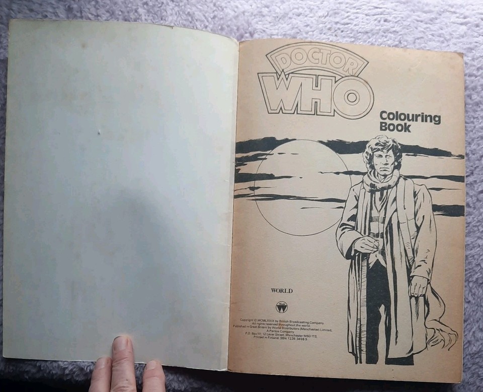 4th DOCTOR WHO VINTAGE COLORING BOOK. 1977. TOM BAKER. WORLD ...
