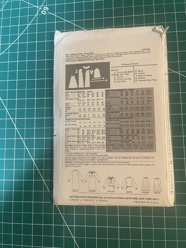 Butterick 5676 Vtg Boho Vibe Dress Top Skirt 16/18 FF UC Matti Of Lynne ...