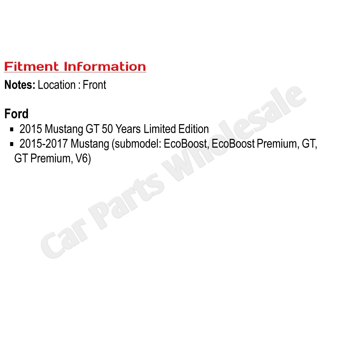 CAPA Bumper Cover Fascia Front for Ford Mustang 15-17 FO1000704 ...