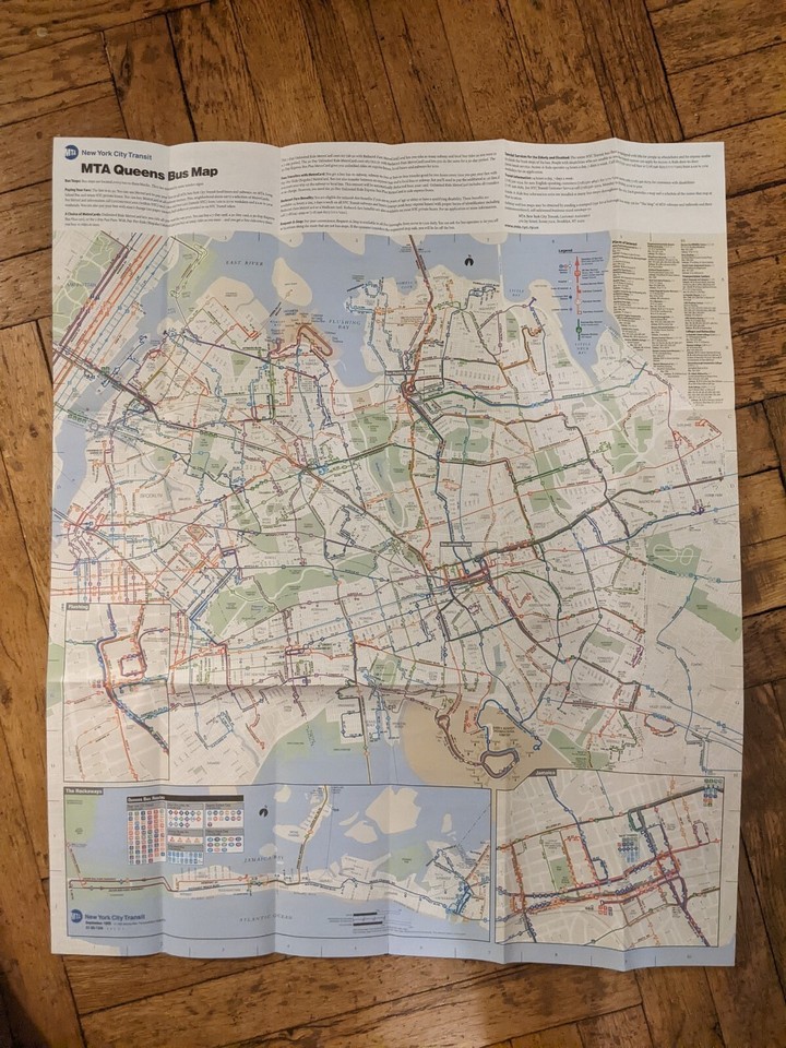 NYC Queens Bus Map - September 1999 | eBay