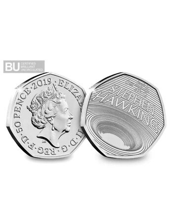 2019 50P COIN STEPHEN HAWKINS HAWKINGS BRILLIANT UNCIRCULATED RARE ...