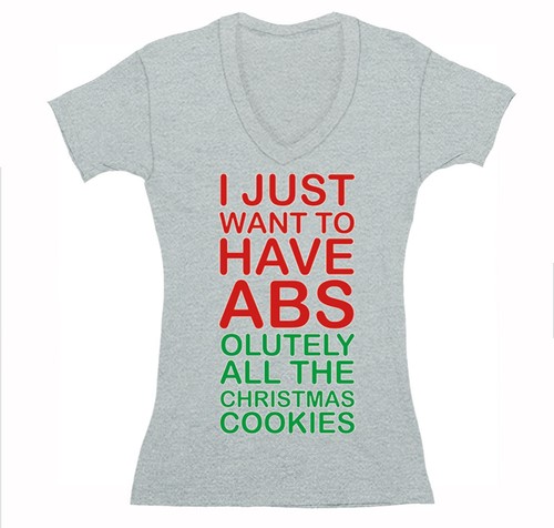 Womens Santa ABS Cookies Gingerbread Funny Gift Christmas Sweater V ...