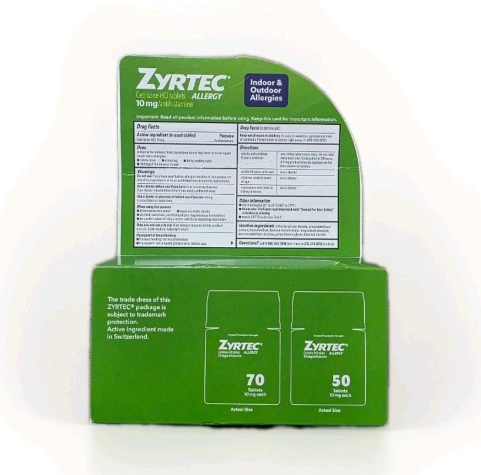Zyrtec Allergy 10 Mg 120 Tablets New In Box Exp 01/2027. | eBay