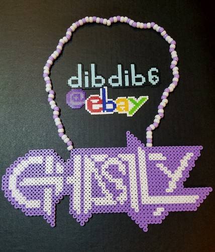 Ghastly DJ kandi perler necklace rave EDC PLUR hama art festival bead ...