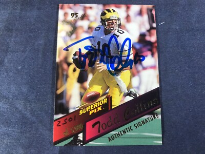 I4-84 FOOTBALL CARD - TODD COLLINS ROOKIE - AUTOGRAPHED - 1995 SUPERIOR ...