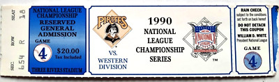 1990 NLCS Game 4 Ticket Stub: Pittsburgh Pirates vs Cincinnati Reds | eBay