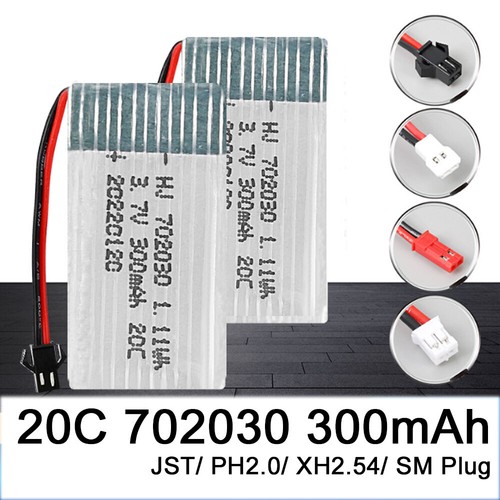 3.7V 702030 300mAh 20C Rechargeable Lipo Battery Multi-Plug for RC ...