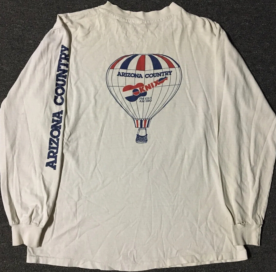 Vtg 80s KNIX 102.5 Arizona Country Music Faded Distress Shirt L USA ...