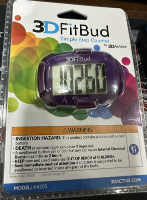 3DFitBud Simple Step Counter Walking 3D Pedometer with Clip and Lanyard ...