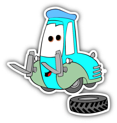 Cars Guido Cartoon Car Bumper Sticker Decal 5'' x 5'' | eBay
