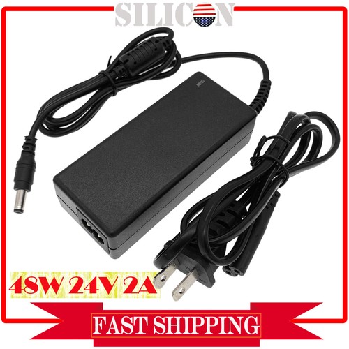 24V DC 2A Power Supply Adapter 100-240V AC Input 24 VDC 2Amp Output 5 ...