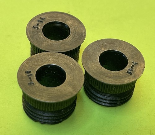 (3)Countersunk,Wide Head Ribbed Drill Bushing Insert 5/16”IDx5/8-18 OD ...