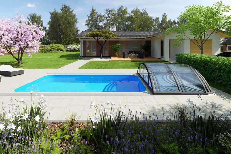 Schwimmbad Pool Überdachung Albixon Klasik Clear C Schiebehalle ...