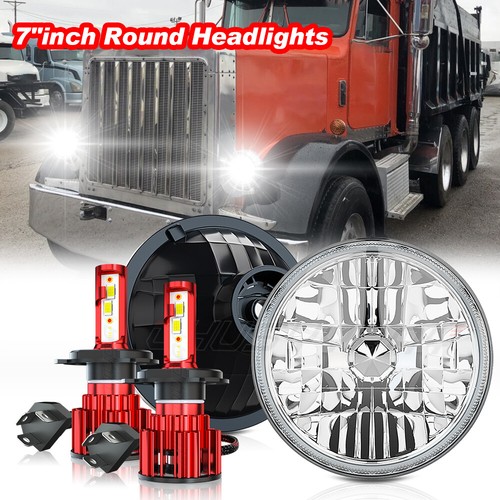 7inch Round Sealed Beam LED Headlight DRL Hi-Lo Beam for Peterbilt 379 ...