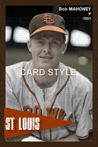 Bob Mahoney - 1951 St. Louis Browns - choose a size - colorized print ...
