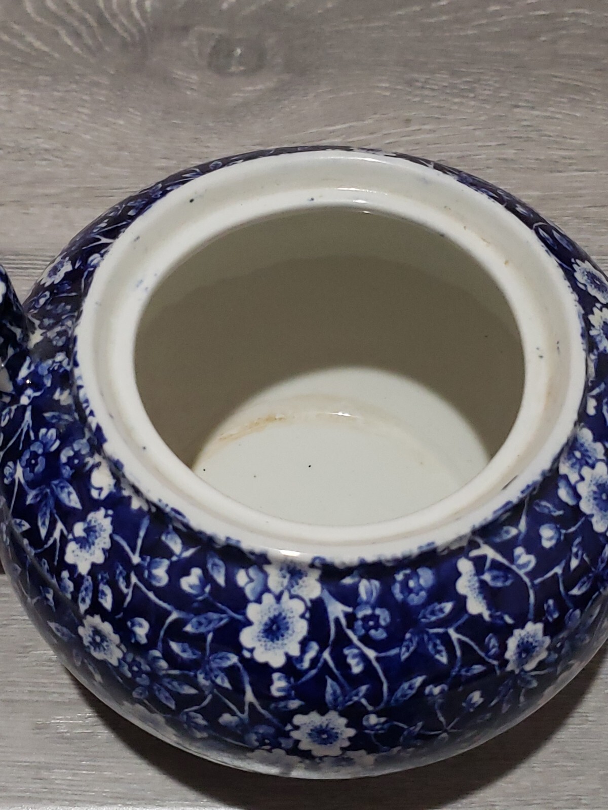 Staffordshire Burleigh Calico Blue Tea Pot Floral | eBay