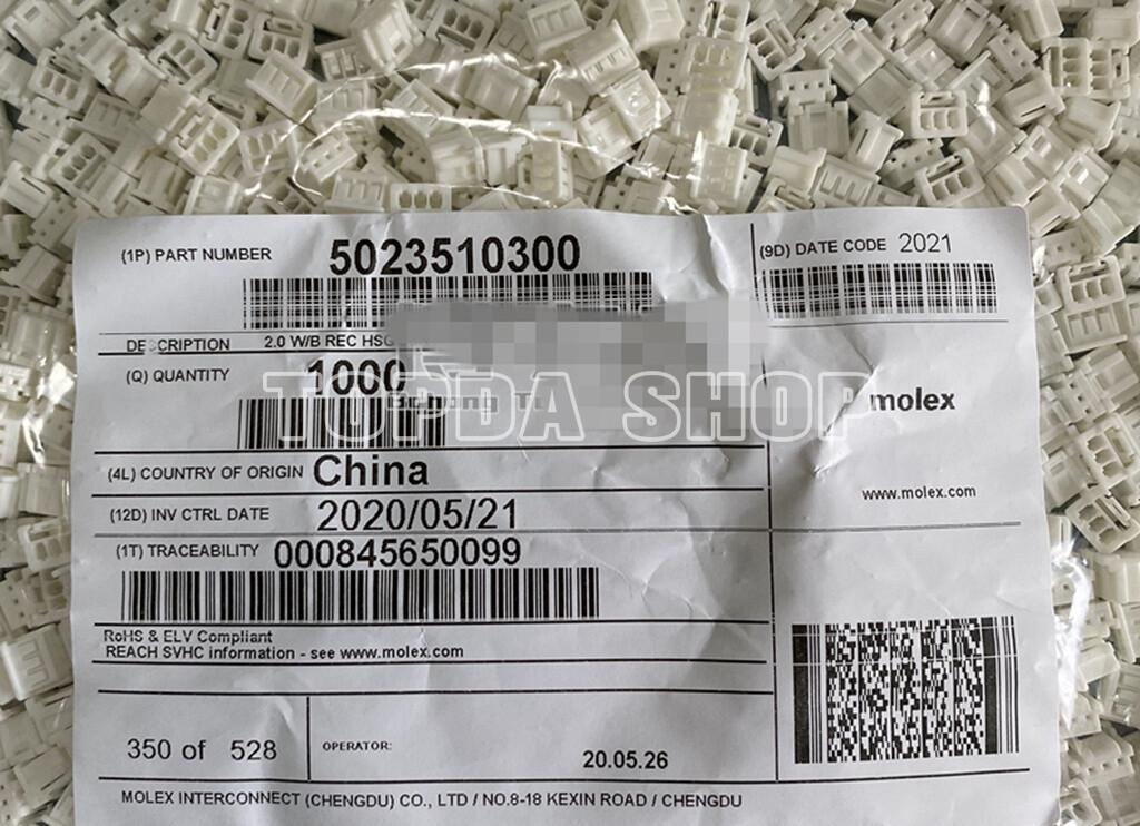 1000PCS Connector 502351-0300 5023510300 3P plastic shell 2.0mm pitch ...