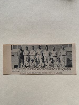 D'Hanis Club Highway No. 90 League Champions 1934 Baseball Team Picture ...