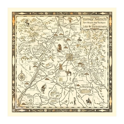 Old Map of Santa Fe, NM 1932 - Vintage Santa Fe New Mexico A | eBay