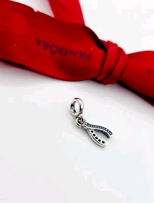 New Genuine Pandora ME Sterling Silver Wishbone Mini Dangle Charm ...