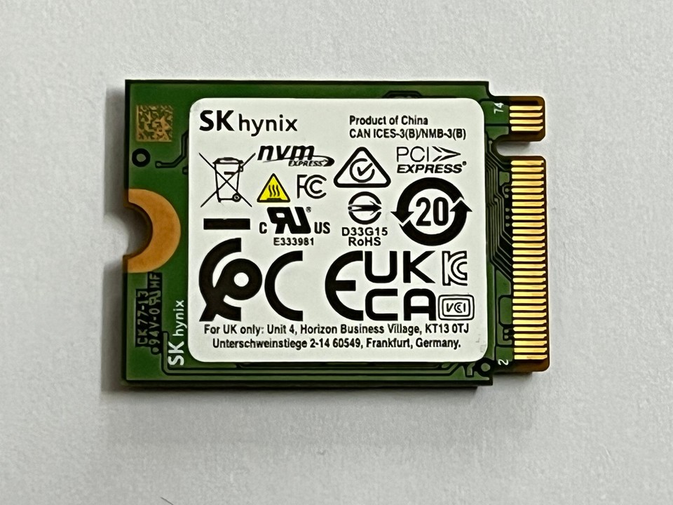 SKhynix BC901 1TB M.2 2230 Gen4x4 PCIe SSD 30mm For Microsoft surface ...