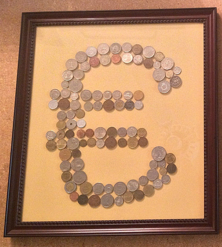 Foreign Currency Coin Money Framed Display Collection Lot of 2 pieces ...