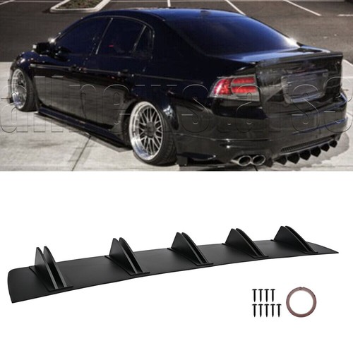Rear Bumper Diffuser Lip Splitter 5 Shark Fin Black For Acura TL TLX ...