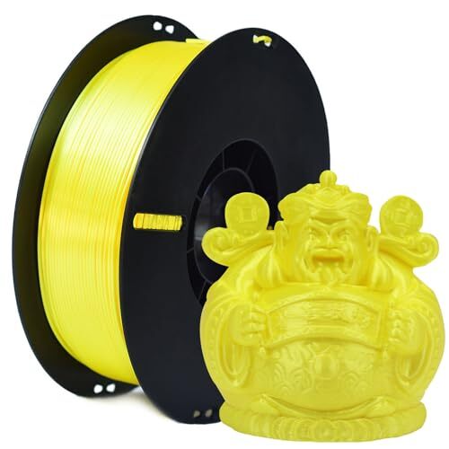Silk PLA Filament 1.75mm Yellow, Shiny Silk 3D Printer Filament Silk ...