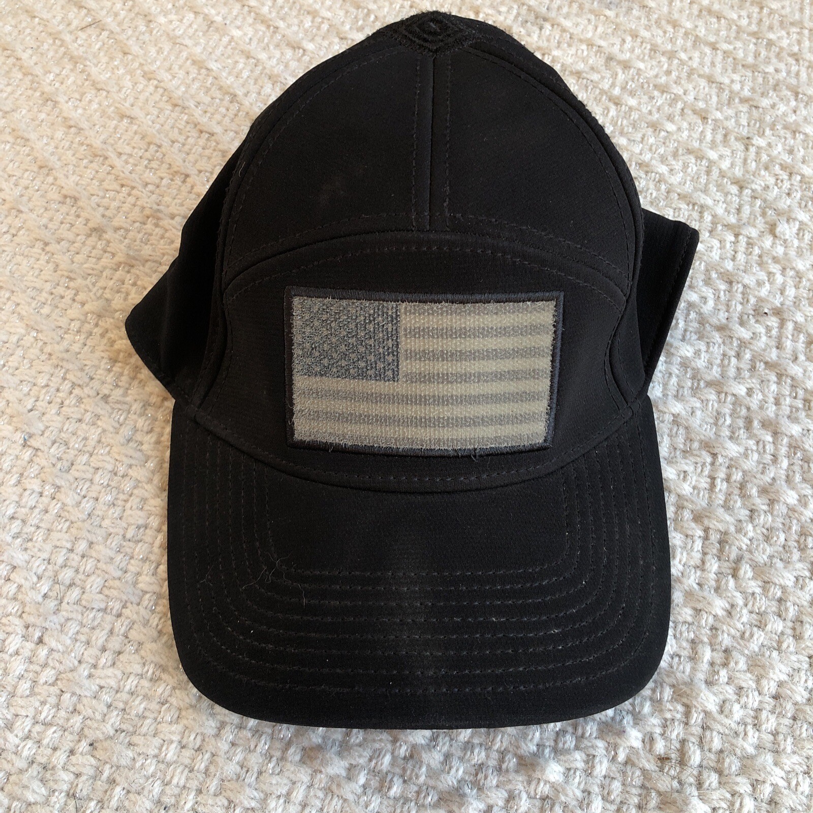 511 Tactical Panel Hat Black American Flag Patch Fitt… - Gem