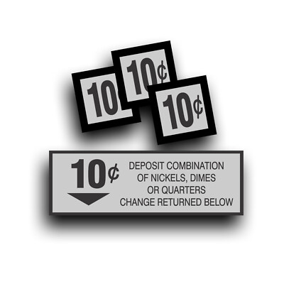 Vending Machine 10 Cent Decal Sticker fits Soda Pop Soft Drink Coin ...
