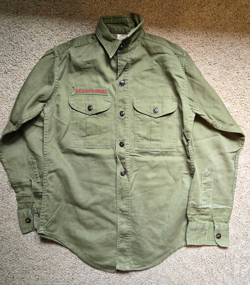 Vintage Boy Scouts BSA Green Official Uniform Shirt | eBay