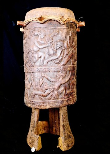 Old Tribal Large Bamileke Ritual Beating Drum --- Cameroon BN CWH | eBay