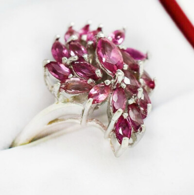 GENUINE 13.30 Cts PINK SAPPHIRE RING 10k White Gold *NWT* Free ...