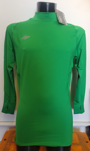 Umbro Training L/S Top Compression Base Layer UK XL Green Mock Turtle ...