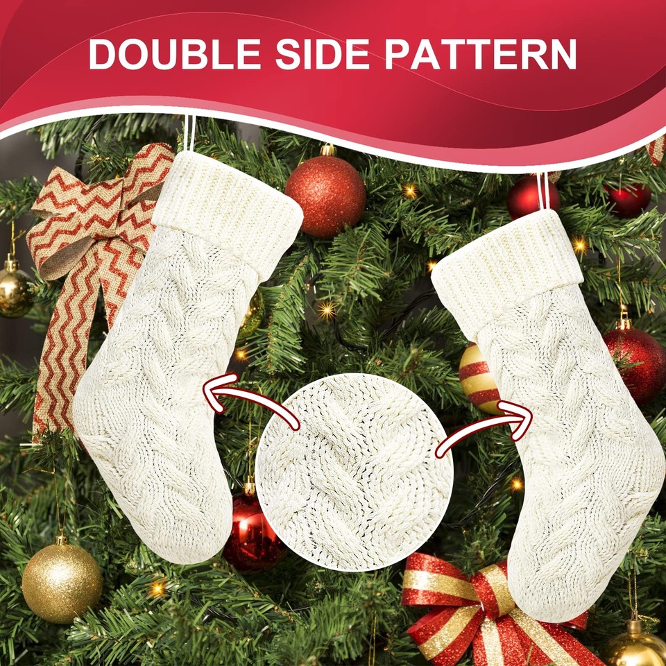 Christmas Stockings Bulk, 20 Inch Ivory Knit Stockings Christmas ...