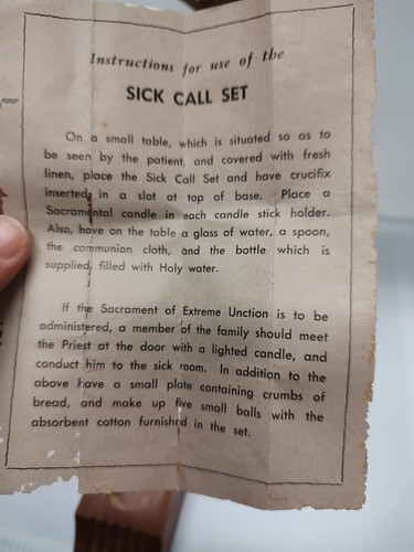 Crucifix Sick Call Kit Exorcism Last Right Holy Water Catholic Priest ...