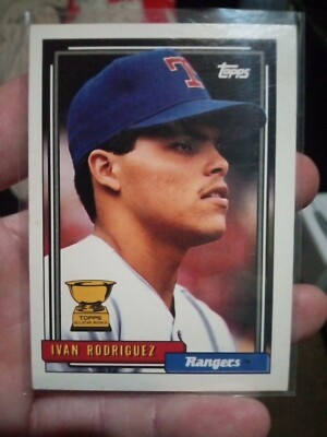 1992 Topps Ivan Rodriguez #78 All Star Rookie Gold Cup Card RC Texas ...