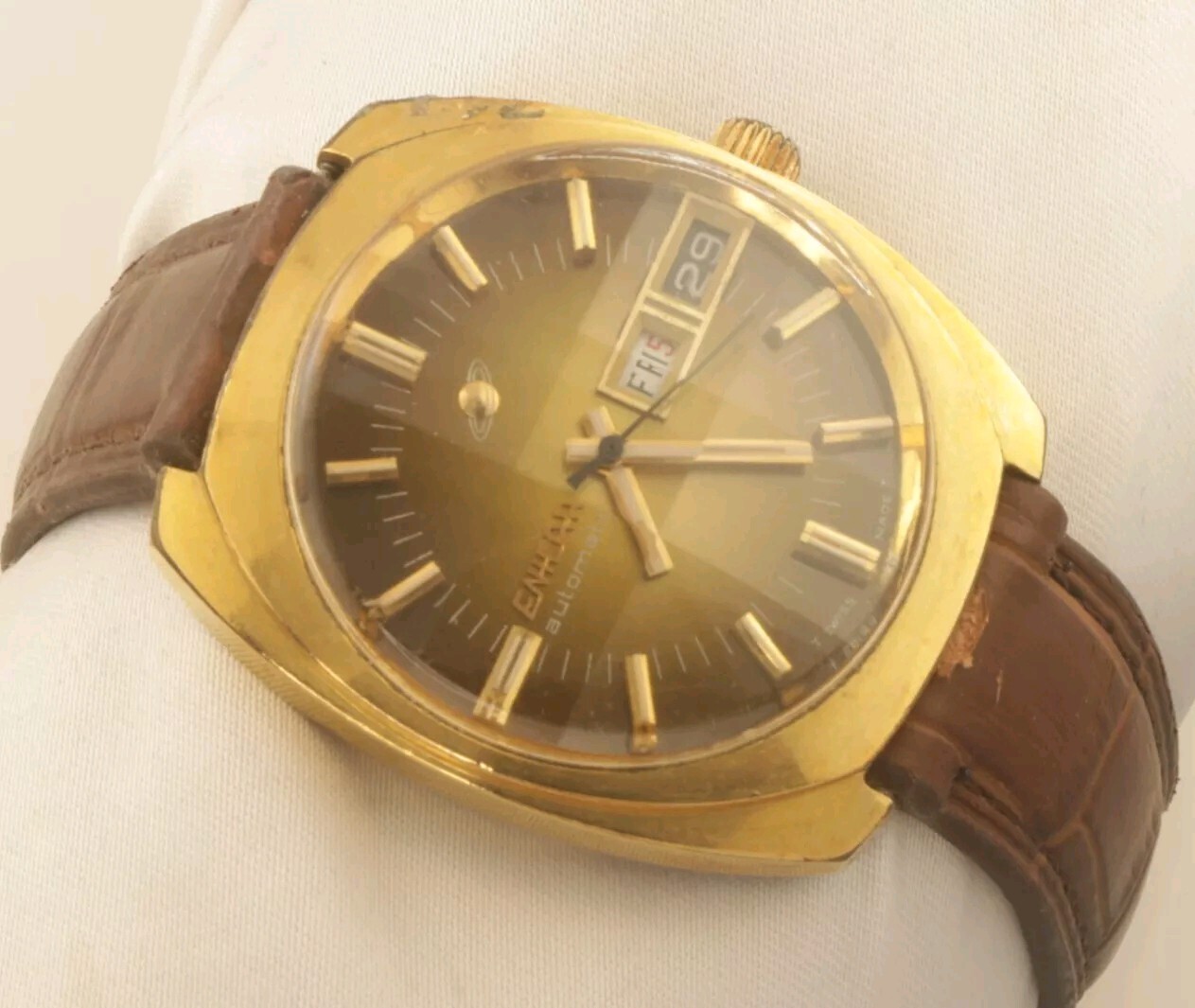 USED ENICAR AUTOMATIC SWISS MEN WORKING WRIST WATCH EXCELLENT DIAL ...
