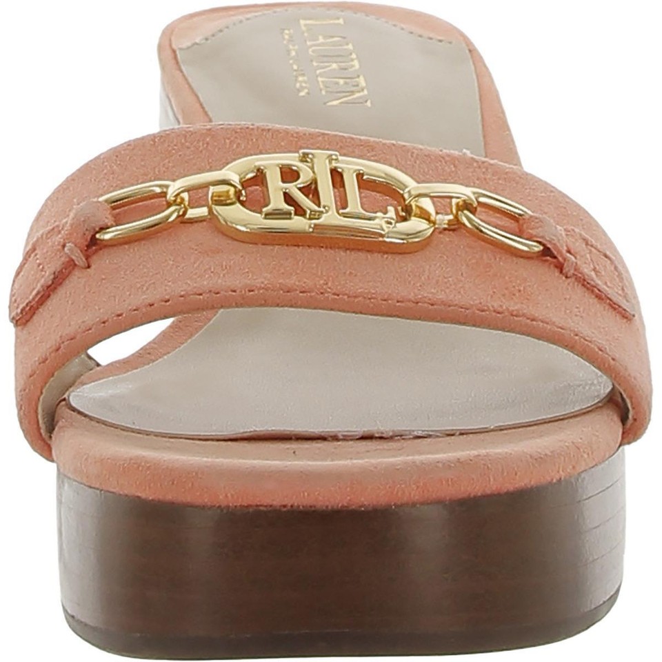 Lauren Ralph Lauren Womens Roxanne Pink Slide Sandals 7.5 Medium (B,M ...